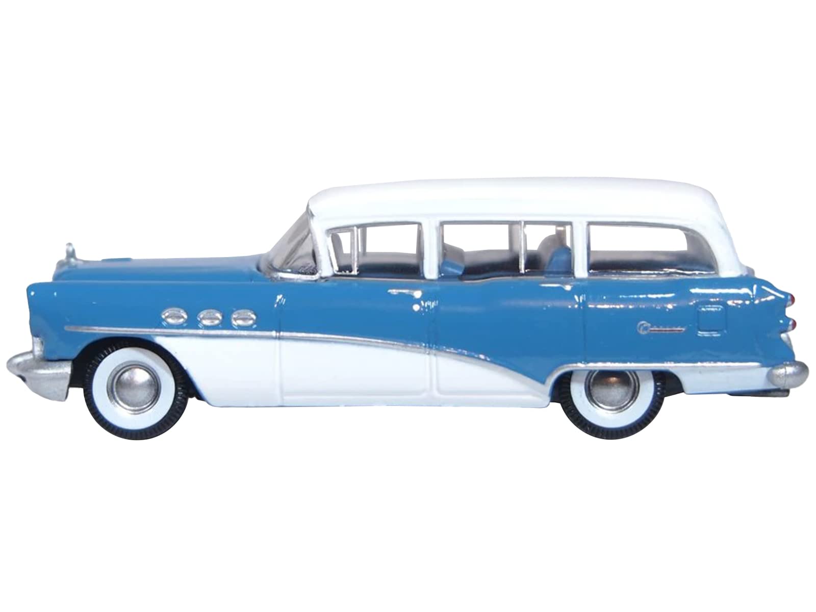 Century Estate Wagon Ranier Blue and Arctic White 1/87 (HO) Scale Diecast Model Car by Oxford Diecast 87BCE54001