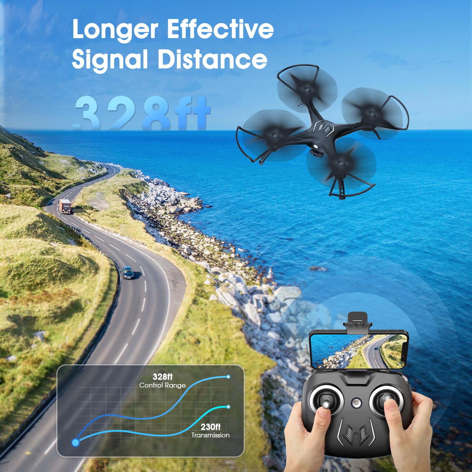ATTOP FPV Drone with Camera for Adults/Kids/Beginners, Total 30 Mins Flight time FPV Drones, 120°Wide View, Easy Control with Remote/App/Voice/Gesture/Gravity, 1 Key Operation, Boys & Girls Toy Drone, CPSIA Certified