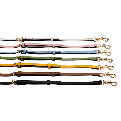 Allzedream Genuine Leather Purse Strap Adjustable Crossbody Handbag Replacement Straps 0.48 Inch Width (White)