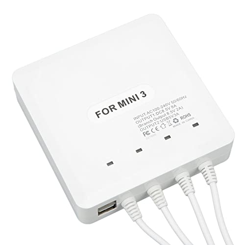 Drone Battery Charger, 8.5V 2.0A Output Portable 2 Modes Plastic Casing Safe Drone Battery Charging Hub for Mini 3 Pro (US Plug)