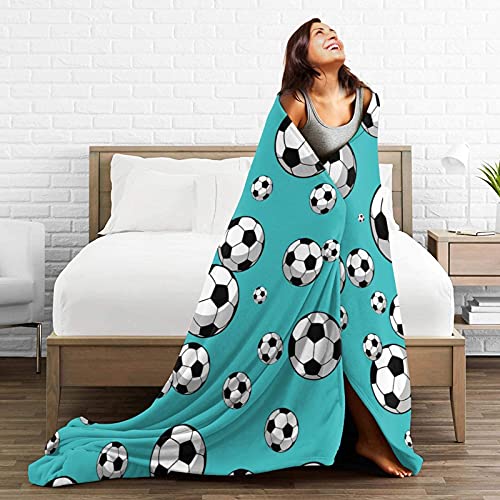 Soccer Soft Luxury Blanket Throw Lightweight Flannel Blankets for Adults Kids Gift 60"X50"