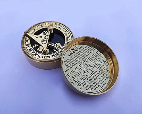 PORTHO Thoreau's Go Confidently graduation Compass with Wooden box, Inspirational graduation gifts, confirmation gifts, first communication gifts, unique gift ideas