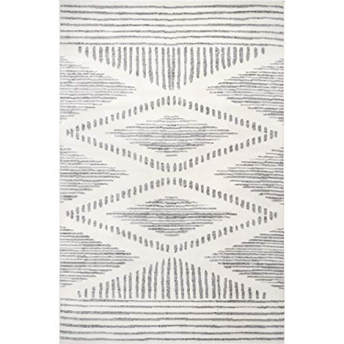 nuLOOM Briggs Tribal Striped Area Rug, 9x12, Light Grey