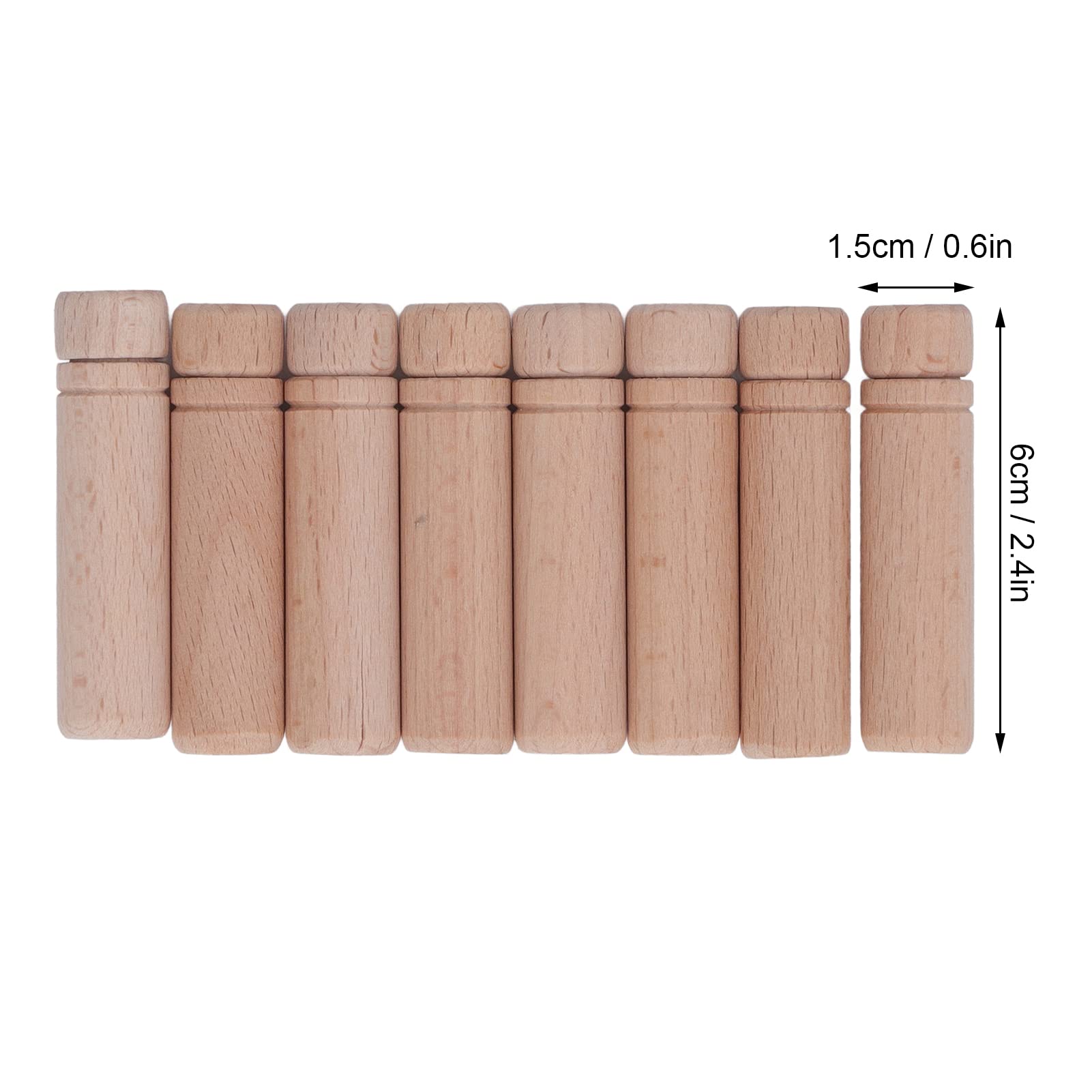 HEEPDD 8Pcs Wooden Needle Case, Portable Sewing Needle Holders with 3 Stickers for Sewing Supplies Storage