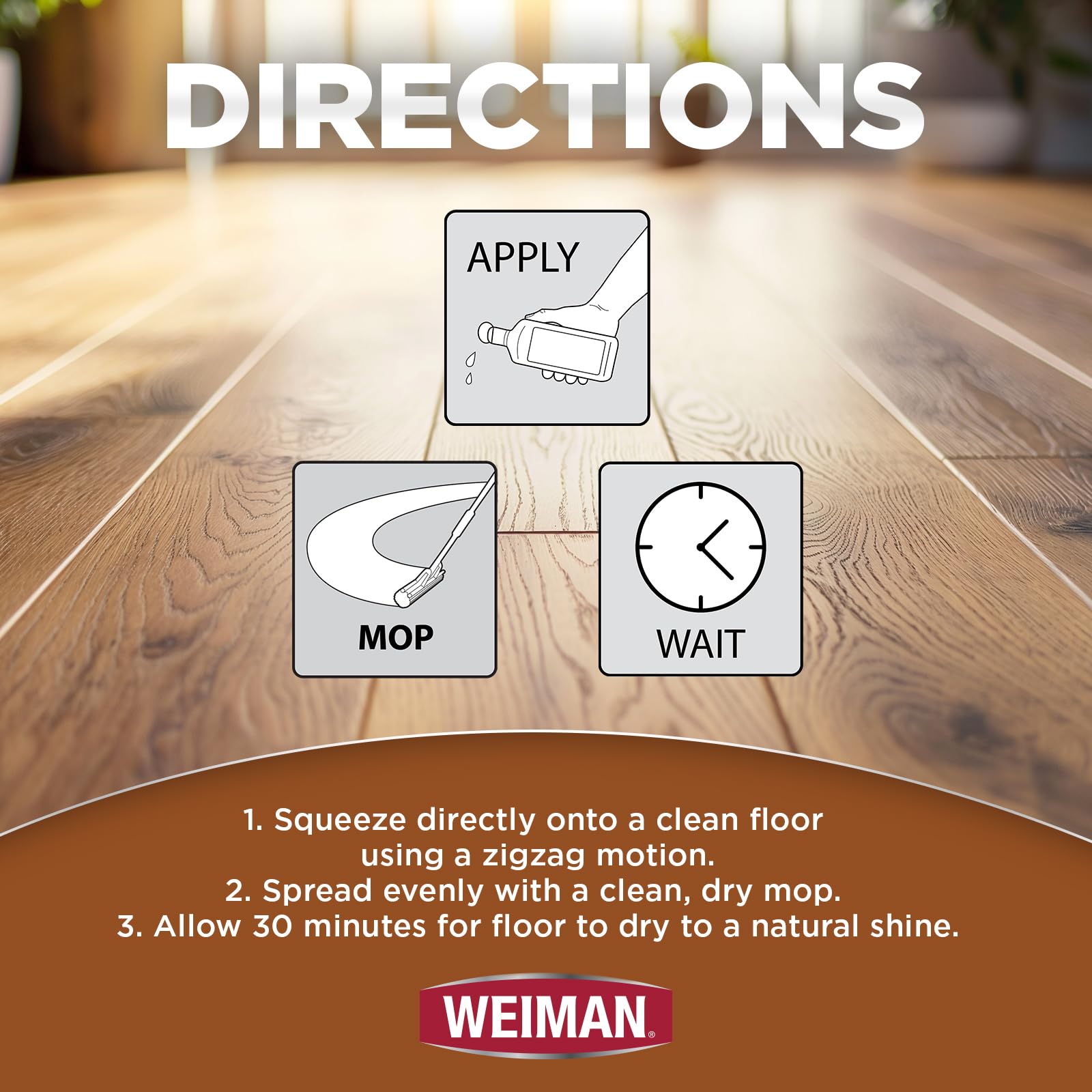 Weiman Wood Floor Polish and Restorer 32 Ounce (2 Pack) - High-Traffic Hardwood Floor, Natural Shine, Removes Scratches, Leaves Protective Layer