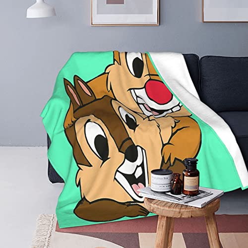 ERTER Boutique Throw Blanket Chip N Dale Super Soft Fleece Throw Blankets,Fuzzy Plush Blanket Oversized,Thin Lightweight Blanket for All Season 6050 In, Black, 60Inx50In Young