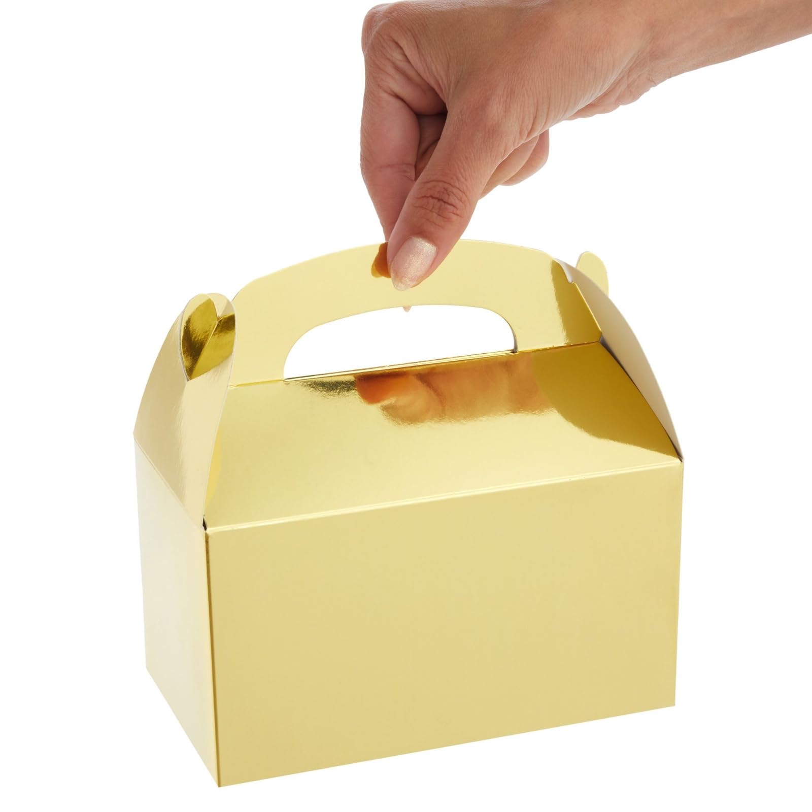 Juvale Gold Gable Boxes for Birthday Treats, Wedding Party Favors (6.2 x 3.6 x 3.4 In, 24 Pack)