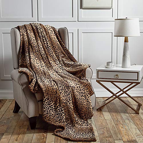 softan Fleece Leopard Print Throw Blanket for Sofa Sofa Bed Couch Travel Camping Lightweight Super Soft Ultra Luxurious Plush Cheetah Throw Flannel Blankets 50"×60"