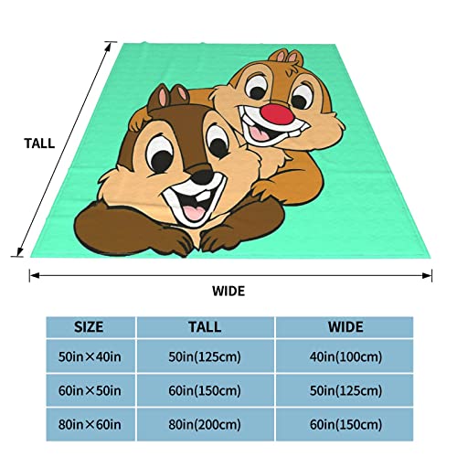 ERTER Boutique Throw Blanket Chip N Dale Super Soft Fleece Throw Blankets,Fuzzy Plush Blanket Oversized,Thin Lightweight Blanket for All Season 6050 In, Black, 60Inx50In Young