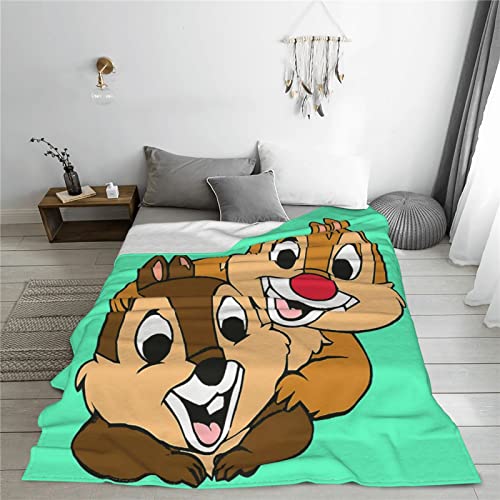 ERTER Boutique Throw Blanket Chip N Dale Super Soft Fleece Throw Blankets,Fuzzy Plush Blanket Oversized,Thin Lightweight Blanket for All Season 6050 In, Black, 60Inx50In Young