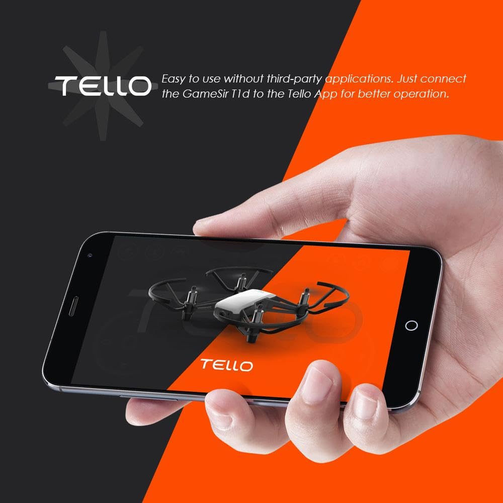 GameSir T1d Bluetooth Controller for DJI Tello Drone iOS 9.0+ Android 4.4+ Remote Controller Joystick with a Micro-USB for Charging, 600 mAh Built-in Battery