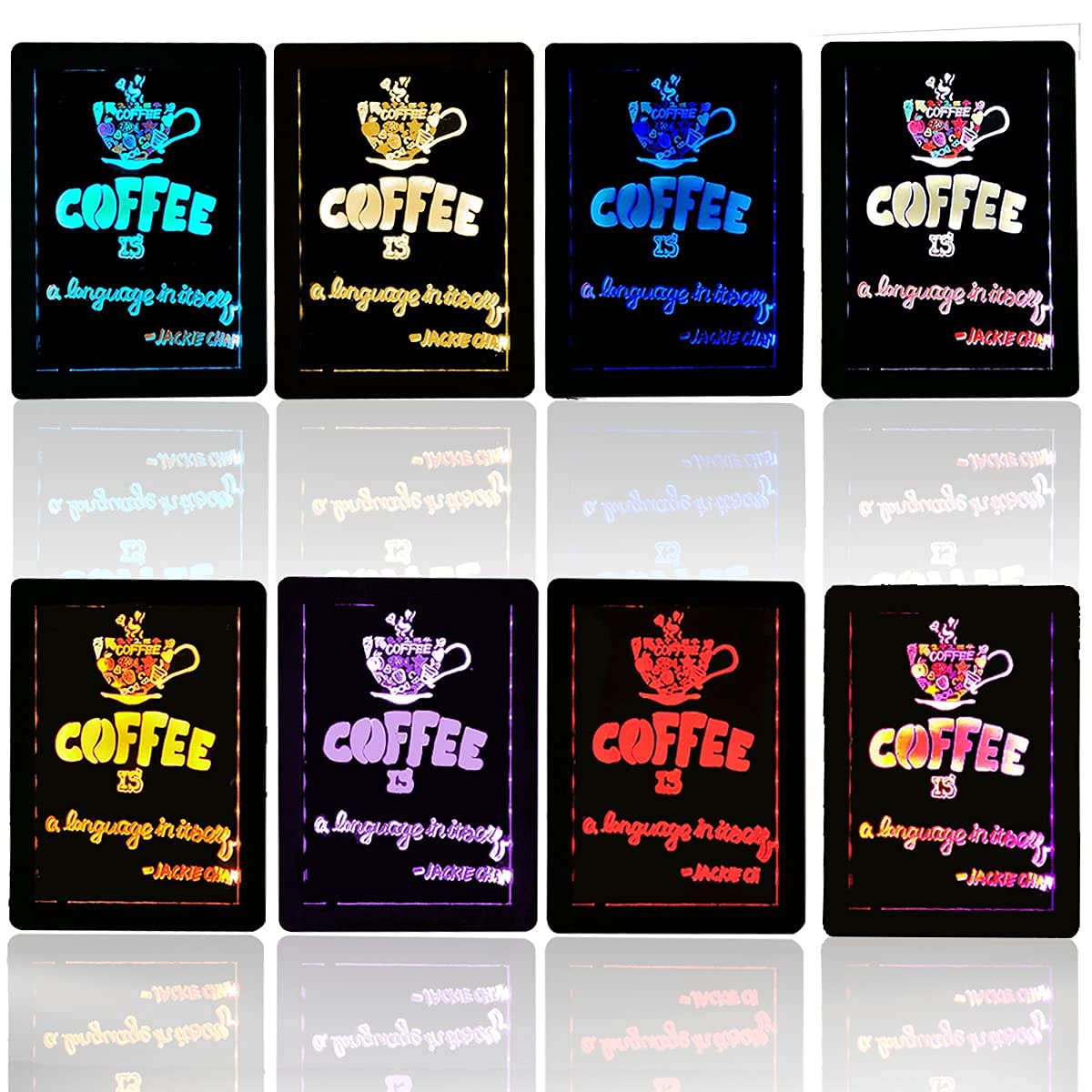 Led Magic Glow Board , 16’’x 12’’Illuminated Erasable Neon Effect Sign Board Tablet Pad with 10 Fluorescent Chalk Markers, Perfect for Christmas Gift/ Shop/Cafe/Bar/Menu/Wedding/Decoration/Promotion