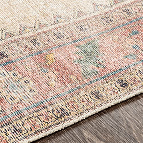 Artistic Weavers Yolanda Vintage Medallion Area Rug,7'10" x 10'2", Sky Blue/Orange