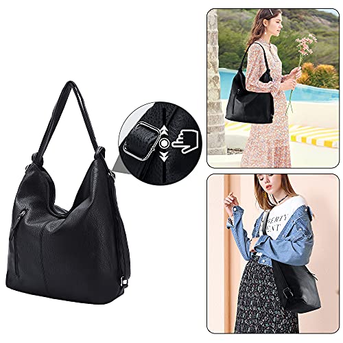 Purse for Women Convertible Backpack Purses and Handbags - Black
