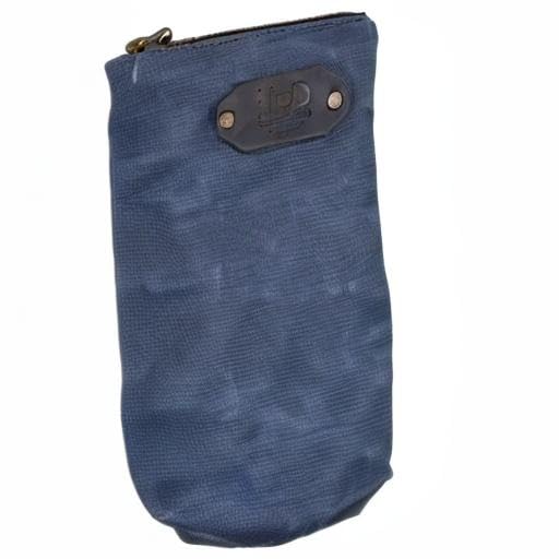 Hide & Drink, Scribbler Pouch Handmade from Waxed Canvas (Blue Mar)