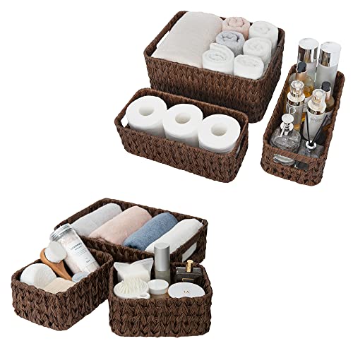 GRANNY SAYS Bundle of 3-Pack Wicker Baskets & 3-Pack Wicker Storage Baskets