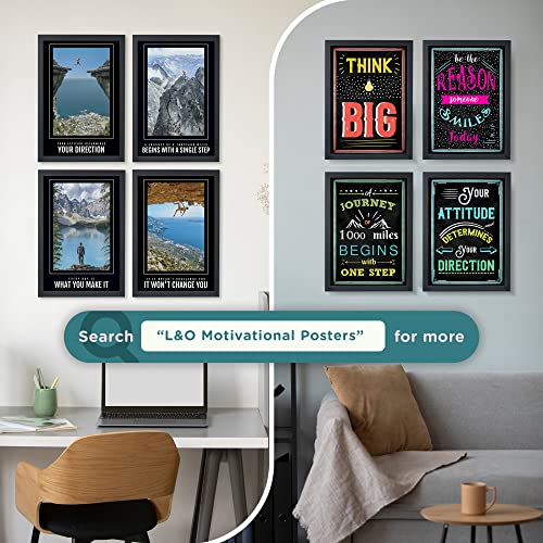 L&O Goods Motivational Posters | Set Of 10 Inspirational Wall Decor | 8.5x11 inches | Home Decor