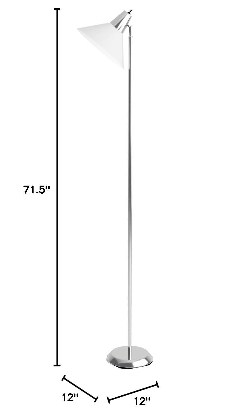 Adesso 3677-22 Swivel Torchiere, 71.5 in., 100W Incandescent, 26W CFL, Brushed Steel, 1 Torch Floor Lamp