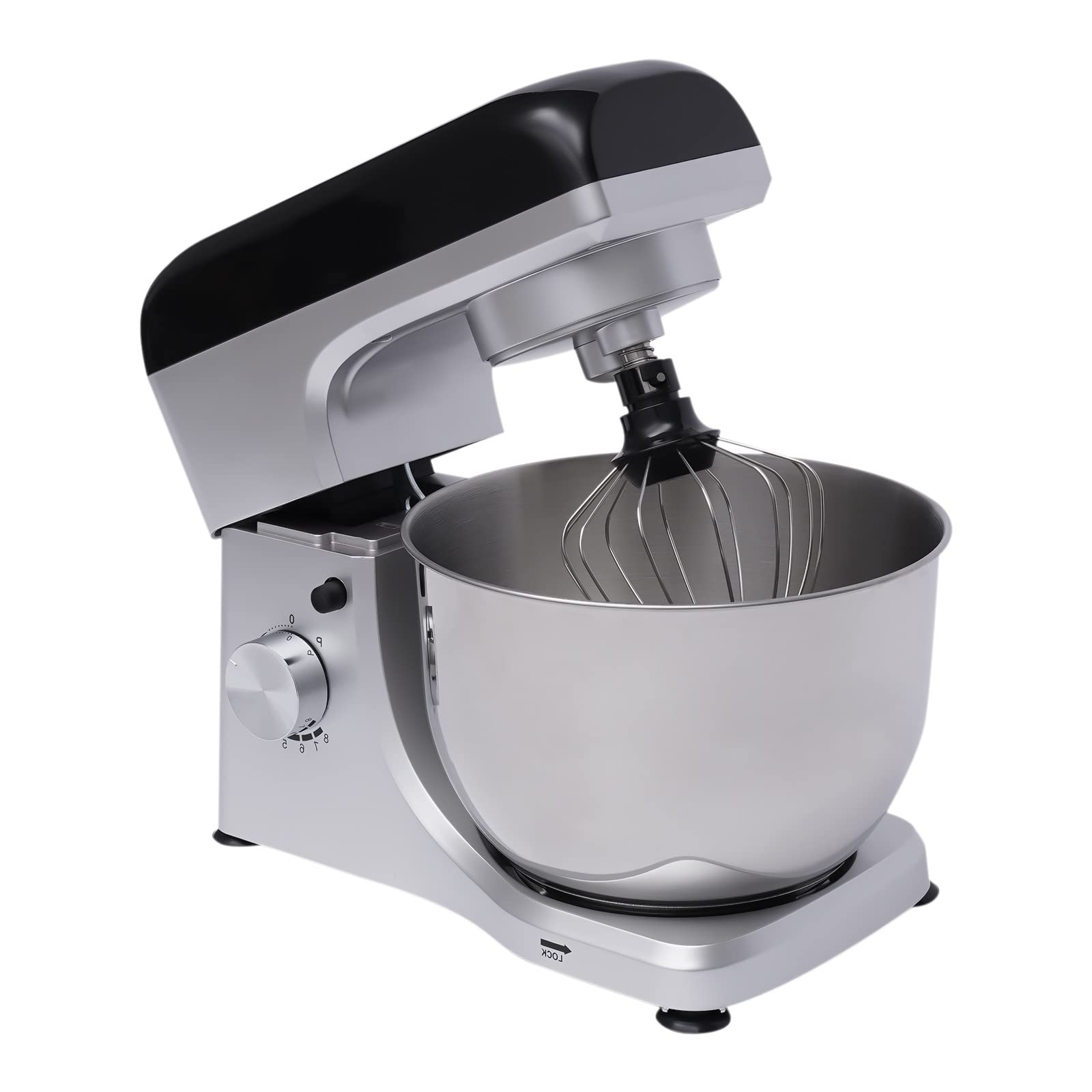 Electric Stand Mixer, 4.8Qt 8 Speeds Small Food Mixer Bread Dough Mixer with Mixing Bucket Dough Hook - Tilt-Head Standing Mixer for Salad Dough Jams Mixing, 110V 1000W, Adjustable Speeds