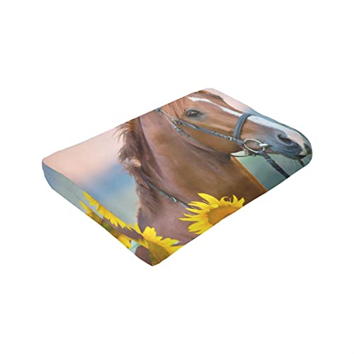Horse Blankets 60"X50" Ultra-Soft Flannel Throw Blanket Plush Cozy Throws for Sofa Bed Micro Fleece Blanket for Adults Kids