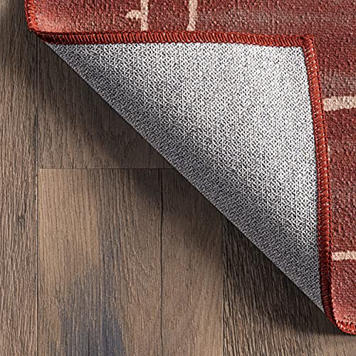 nuLOOM Fabiana Machine Washable Tribal Geometric Area Rug, 8' x 10', Rust