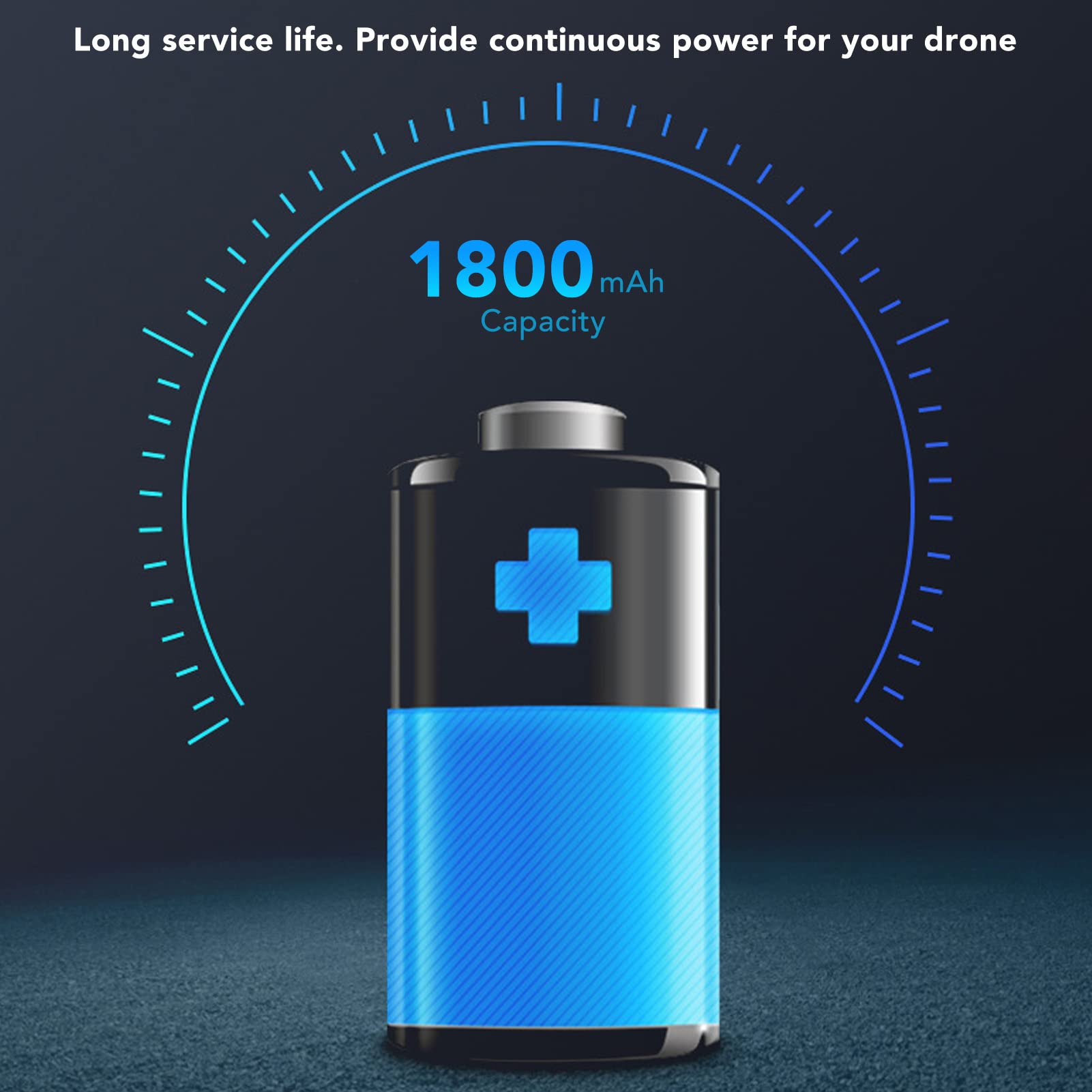 GOTOTOP 1800mAh Li Ion Battery, Replacement RC Drone Battery with Long Battery Life, Compact and Portable, for E88 E88PRO E88MAX E525 E99 E99PRO P1 P5PRO K3 S1 P8