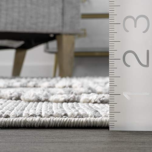 nuLOOM Skylar Textured Trellis Tasseled Runner Rug, 2' x 6', Beige