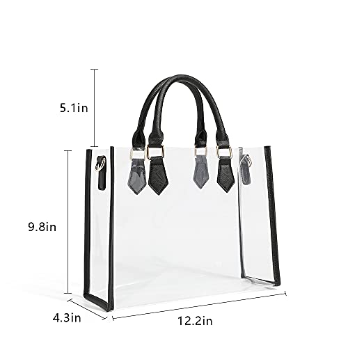 Tiwougel Women Clear Crossbody Purses and Handbags synthetic Leather Top Handle Satchel Shoulder Tote Bags Medium