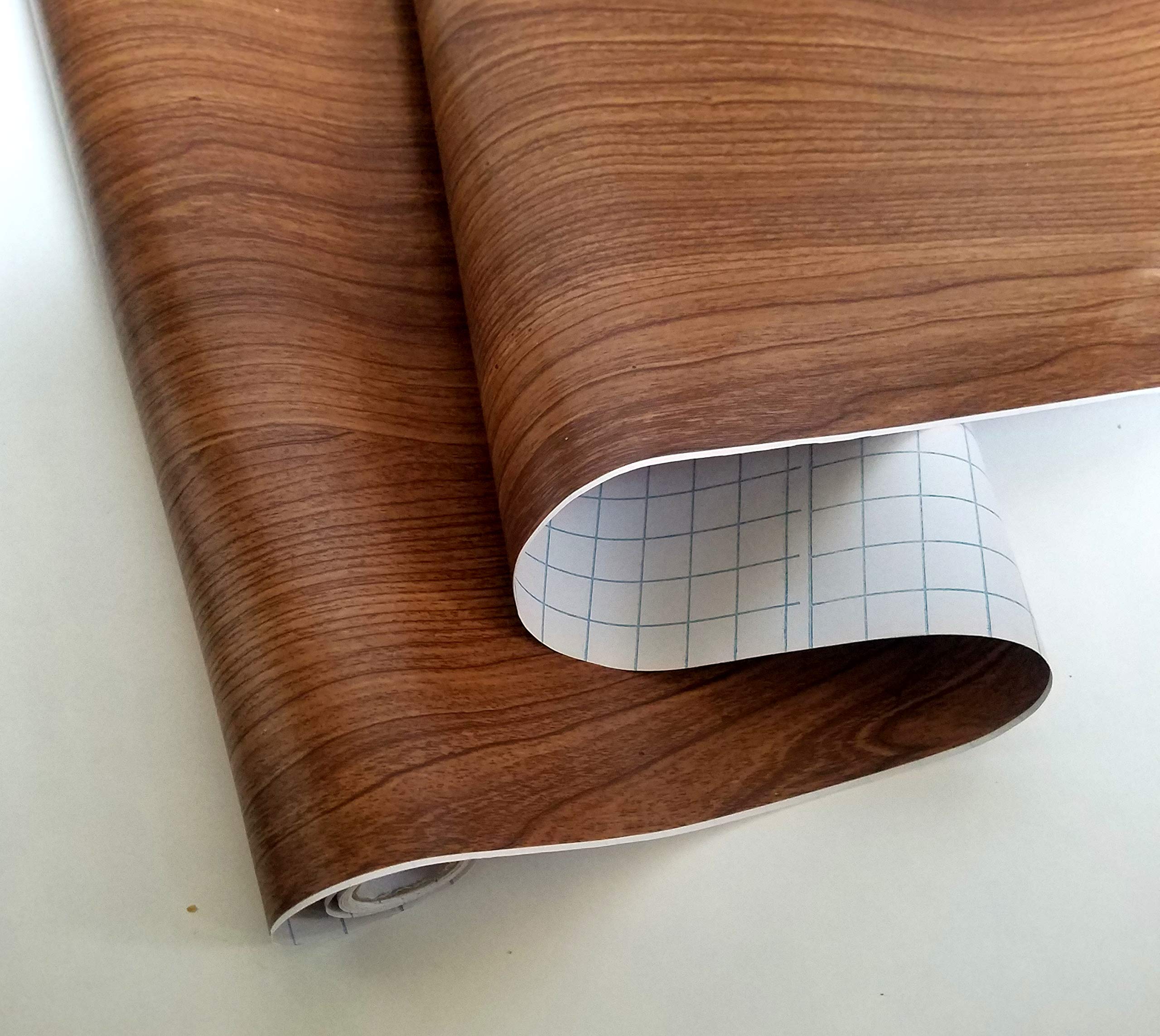 Zip Tac Self-Adhesive Shelf Liner - 9ft x17.75in (Teak Wood) by Classic Touch