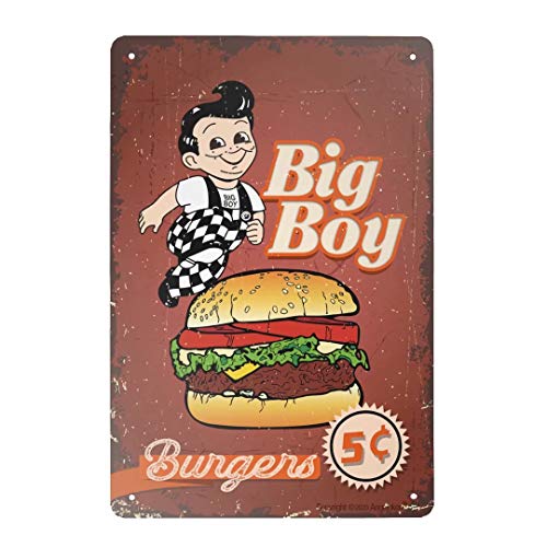 Angeloken Retro Metal Sign Vintage Tin Sign Hamburg Sign for Plaque Poster Cafe Wall Art Gift 12 X 8 INCH