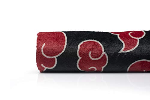 JUST FUNKY Naruto: Shippuden Akatsuki Red Cloud Anime Throw Blanket | Naruto Blanket Anime Soft Blankets and Throws | Official Naruto: Shippuden Akatsuki Blanket | Measures 60 x 45 Inches