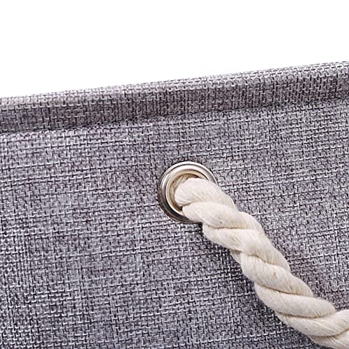 GUIMIYHY Fabric Storage Basket Storage Box Storage Bin Nursery Bin Gift Basket with Handles for Wardrobe, Shelves, Clothes, Toys, Towel, Foldable (1 Pack, Grey, 14.2 by 10.2 by 7.1 inch)