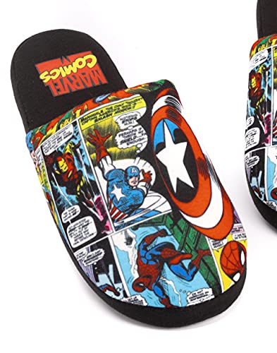 Marvel Avengers Slippers Comic Mens Slip On House Shoes Loafers 7-8 UK