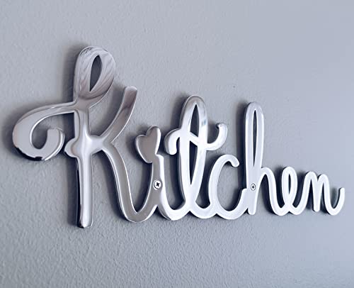 Way Of Hearts - Metal Kitchen Sign for Kitchen Wall Decoration - Silver, 13 X 4.4 inches - Polished Stainless Steel Cut Out Plaque - Dining Room Wall Decor - Decoracion Para Cocina