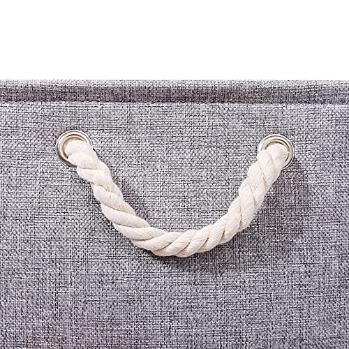 GUIMIYHY Fabric Storage Basket Storage Box Storage Bin Nursery Bin Gift Basket with Handles for Wardrobe, Shelves, Clothes, Toys, Towel, Foldable (1 Pack, Grey, 14.2 by 10.2 by 7.1 inch)
