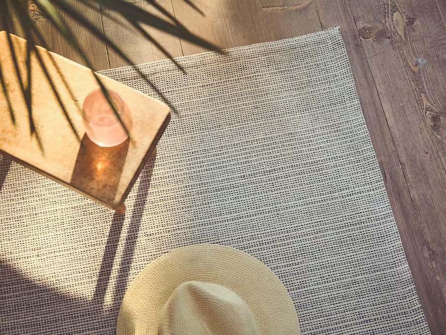 Large Flatweave Tiphede Rug, Scandi/Jute Style Hardwearing Living Room Décor, Off White/Black Weave Pattern Cotton - 3'11" x 5'11" / 120 x 180 cm