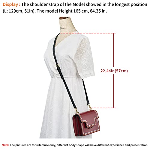 DEVPSISR Leather Adjustable Replacement Strap Shoulder Bag Cross Body Bag Purse Handbag For Women, 43-51 Inch(Pink)