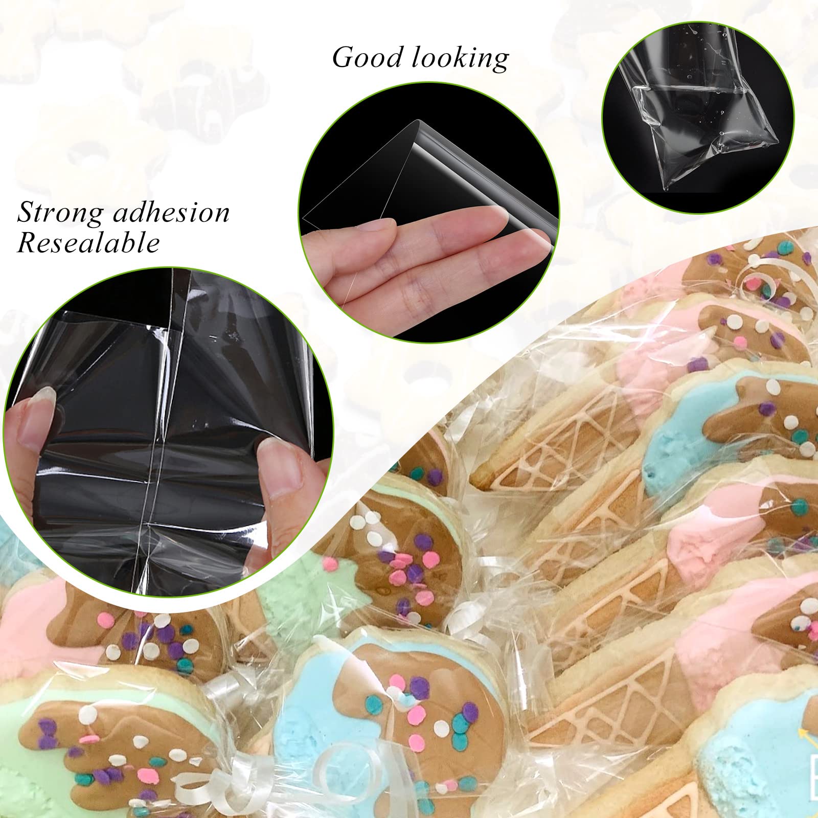 Artby7 Easter Gift Bags, 11" X 14" Cellophane Bags Clear Resealable Polypropylene Poly Bags for Packaging, Clothing & T Shirts - Easter Bags for Gifts, Self Seal & Reinforced (100 Count)