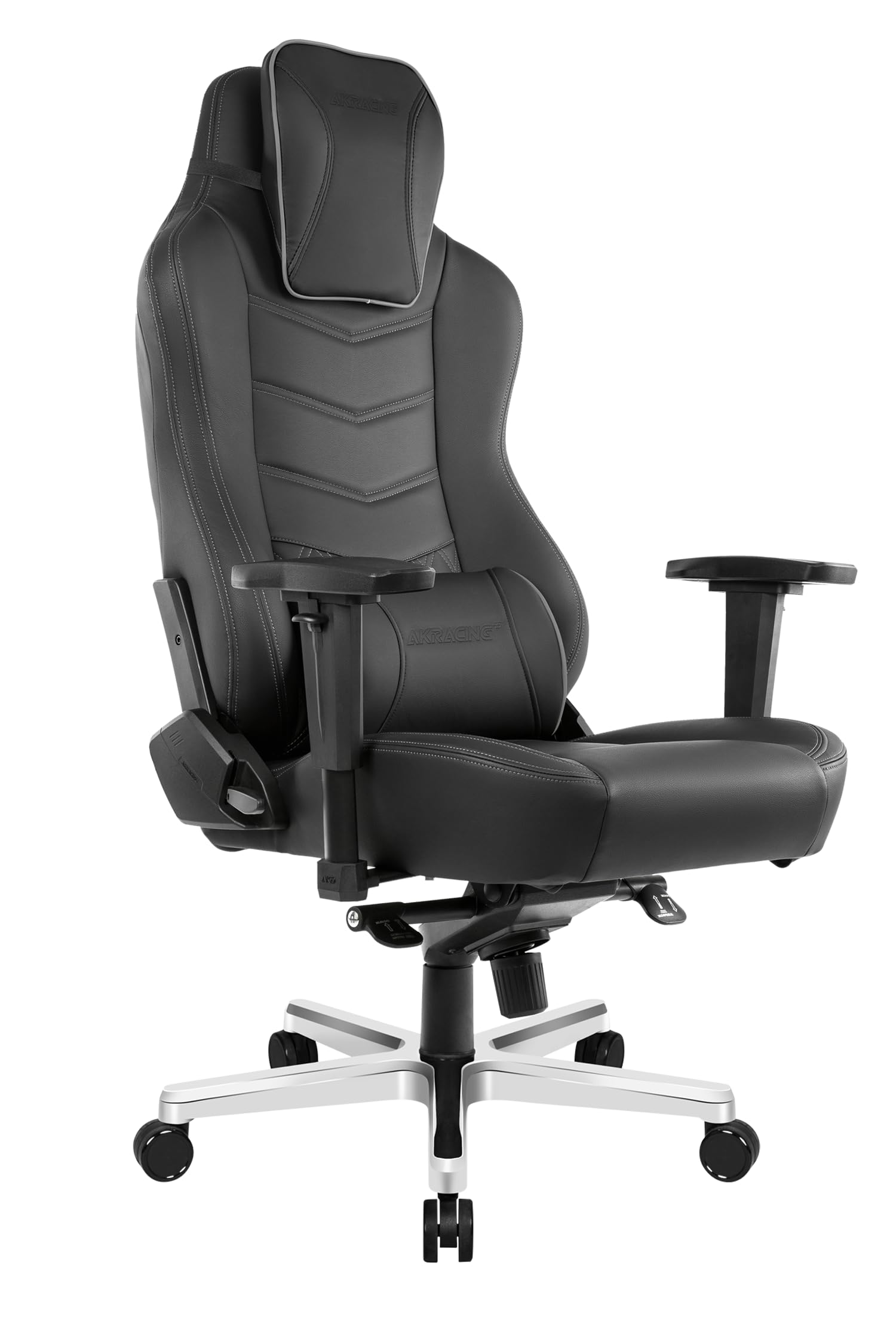 AKRacing Office Series Onyx Deluxe Executive Real Leather Desk Chair with High Backrest, Recliner, Swivel, Tilt, Rocker & Seat Height Adjustment Mechanisms, 5/10 Warranty - Black -