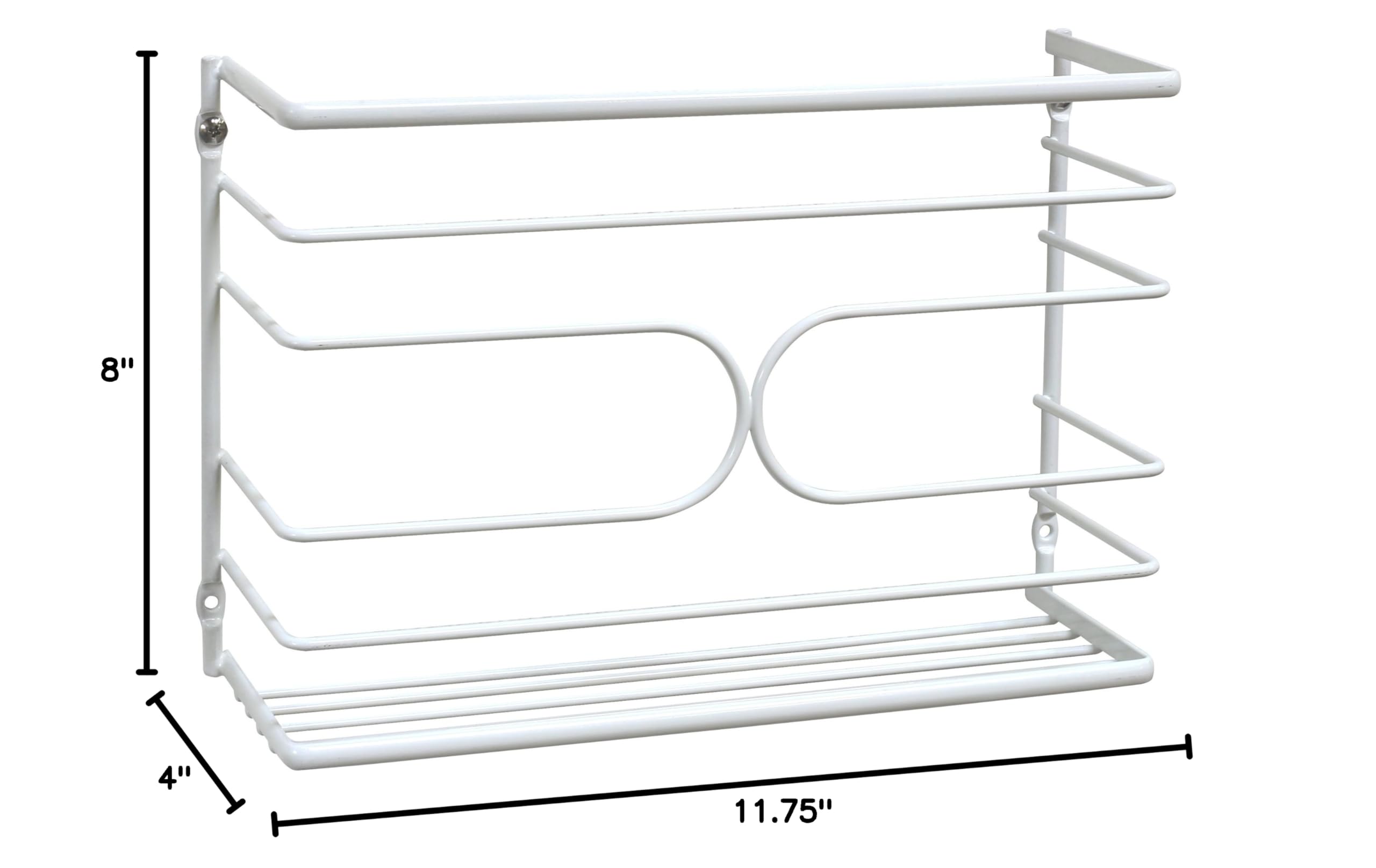 DecoBros Wall Door Mount Kitchen Wrap Organizer Rack, White