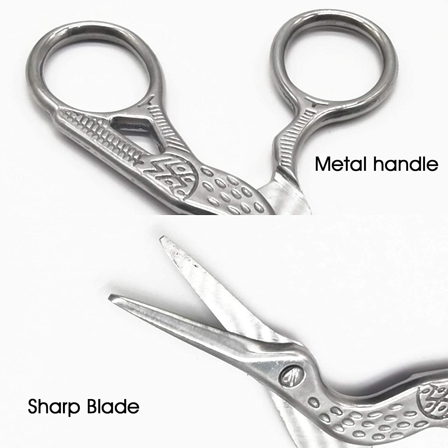 YOOHUA 6PCS Stork Scissors, Crane Design Sewing Scissors Stainless Steel Tip Dressmaker Shears DIY Tools for Embroidery, Craft, Needle Work, Art Work