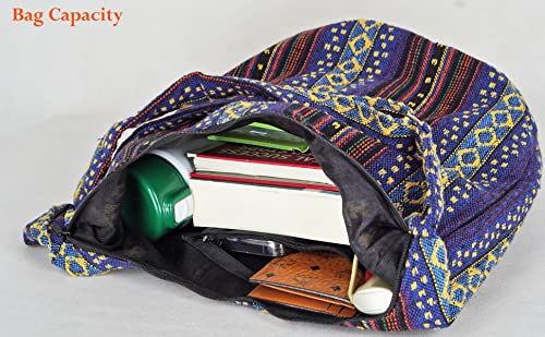 Your Cozy Sling Purse Hippie Bags For Women Crossbody Bag Thai Top Handmade Shoulder Bag with Adjustable Strap Black