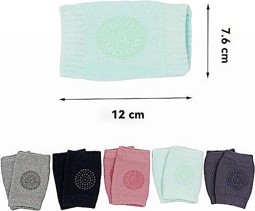 Hidetex Baby Leg Sleeve for Crawling – Infant Kneepads,Elastic Leg Warmers, Anti-Slip Leg Protector for Unisex Baby(5 Pairs) (Model 1)