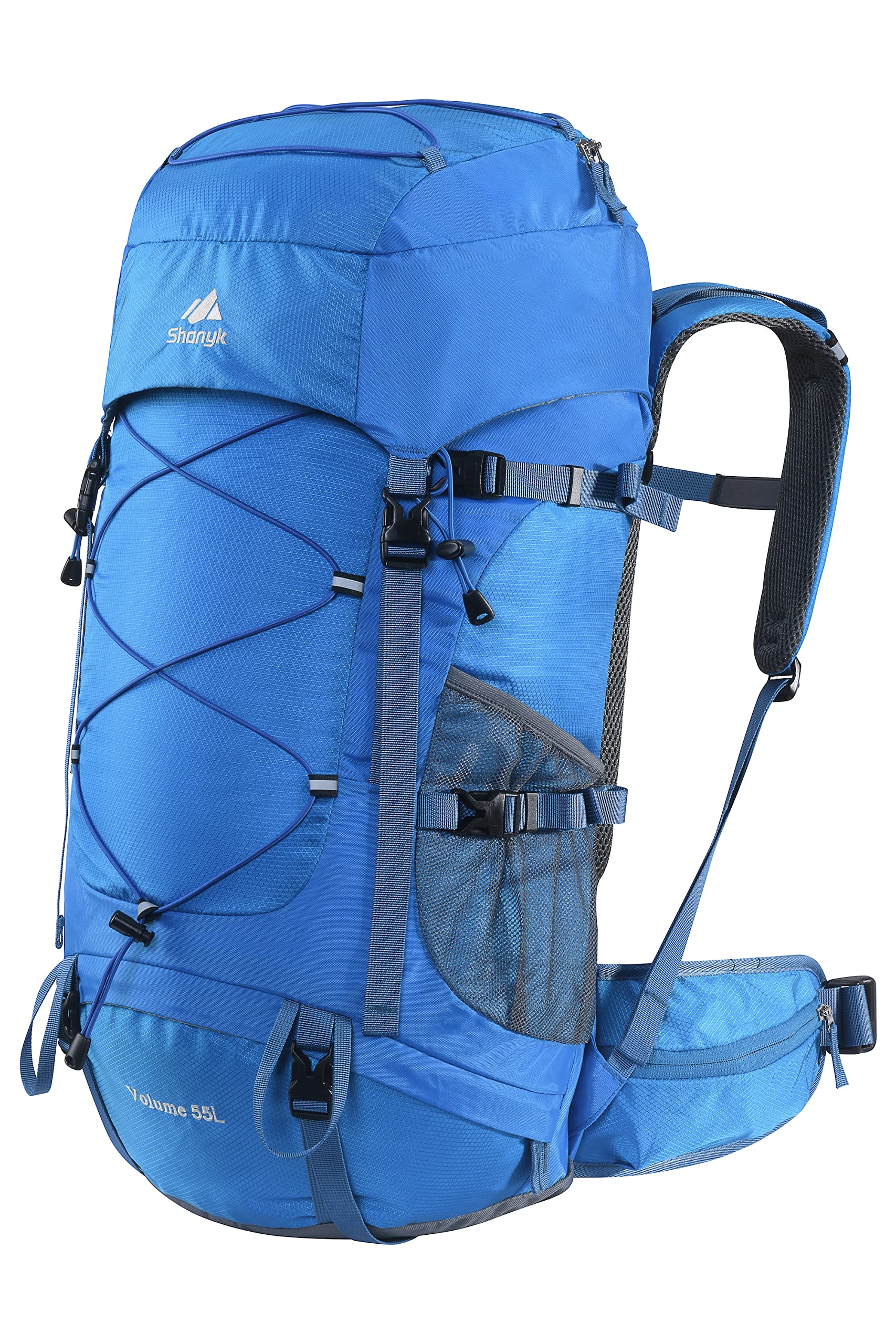 Shanyk 55L Hiking Backpack Backpack with Rain Cover for Camping Backpacking Travel and Adventure
