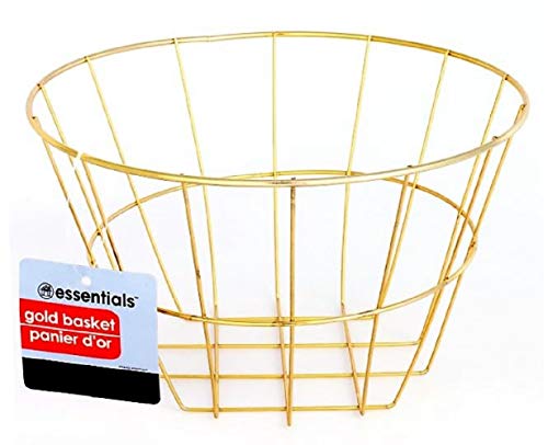 Gold Iron Wire Baskets and Trays, Round and Rectangular, 4-ct Sets (Round)