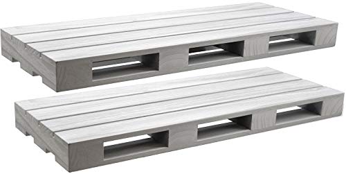 Sorbus Floating Pallet Shelves - Set of 2 - Rustic Farmhouse Wall Mount Ledge Storage Shelf Organizer - for Home Décor, Living Room, Bathroom, Bedroom, Nursery – 9.25" D x 23.62" W x 1.75" H – Grey
