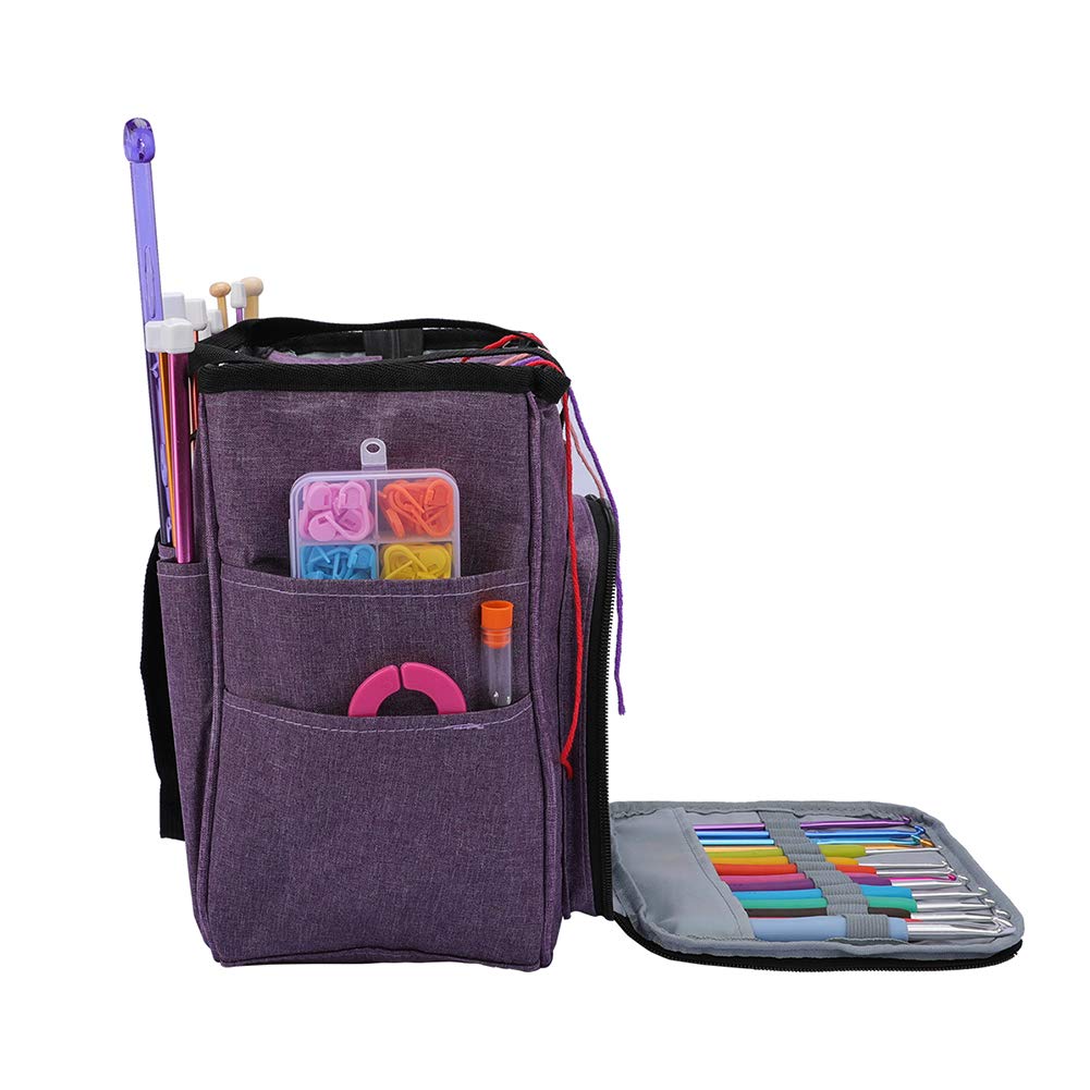 Knitting Tote Bag, Portable Yarn Storage Carrying Bag Knitting Needles Crochet Hooks Organizer, Perfect Gift for Knitters or Crocheting