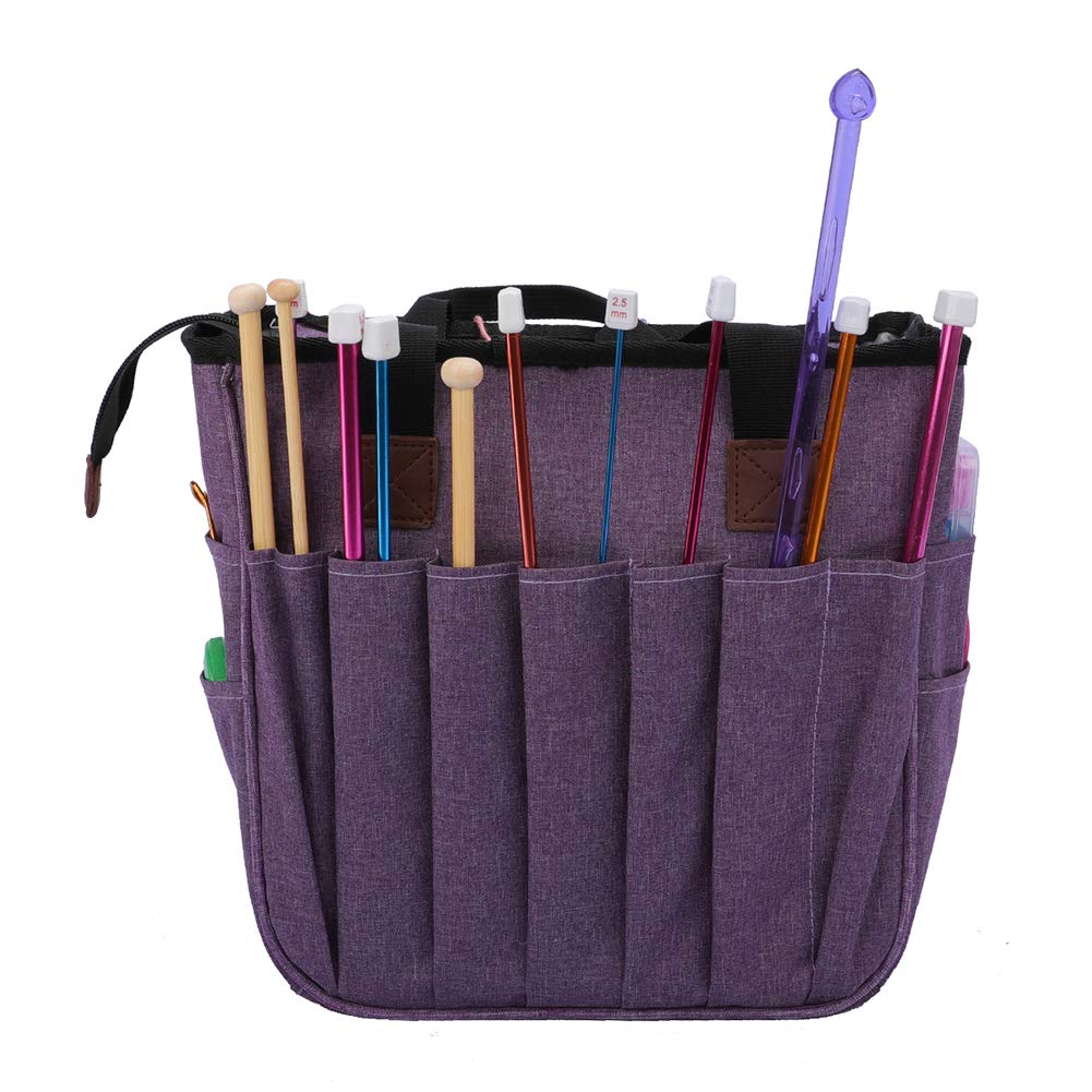 Knitting Tote Bag, Portable Yarn Storage Carrying Bag Knitting Needles Crochet Hooks Organizer, Perfect Gift for Knitters or Crocheting