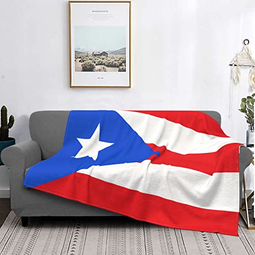 Puerto Rico Flag Throw Blanket Warm Ultra-Soft Micro Fleece Blanket for Bed Couch Living Room Decoration