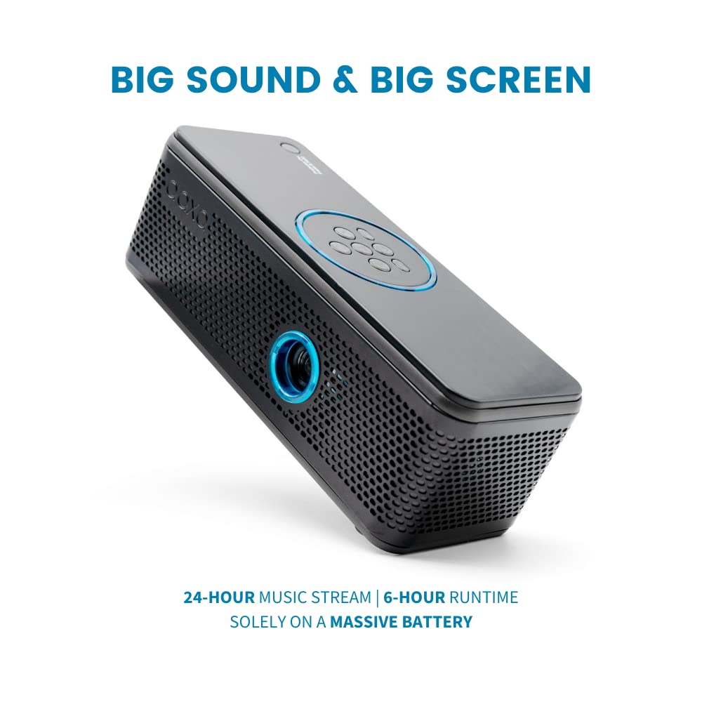 AAXA BP1 Speaker Projector β Bluetooth 5.0, 1080P Support Battery Power Bank, Up to 6 Hour Projection or 24 Hours Playtime, USB-C Mirroring, Onboard Media Player, HDMI, DLP Portable Mini LED Projector